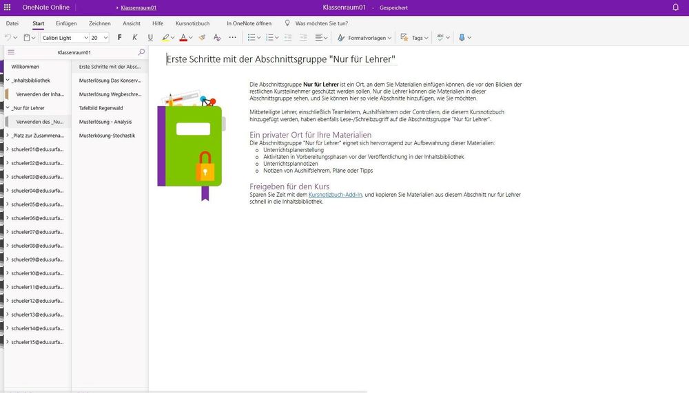 Neue Formen der Zusammenarbeit mit dem Microsoft OneNote Kursnotizbuch